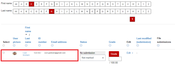 Finding a student's assignment using filters :: University of Waikato
