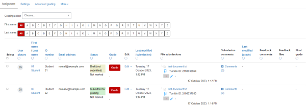 Finding a student's assignment using filters :: University of Waikato